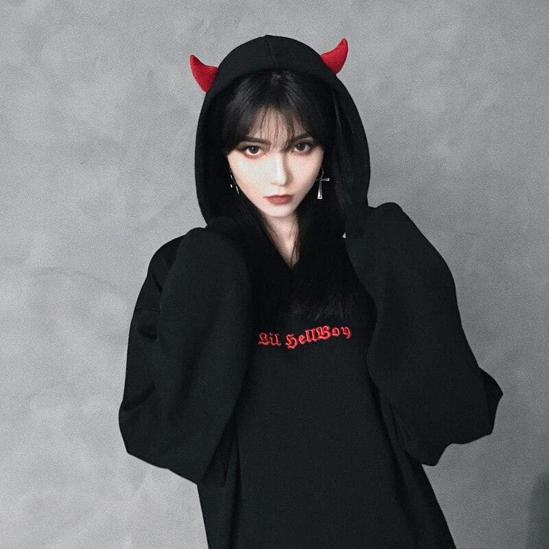 Lil Punk Devil Hoodie | Gothic Hoodie - Gothic Babe Co