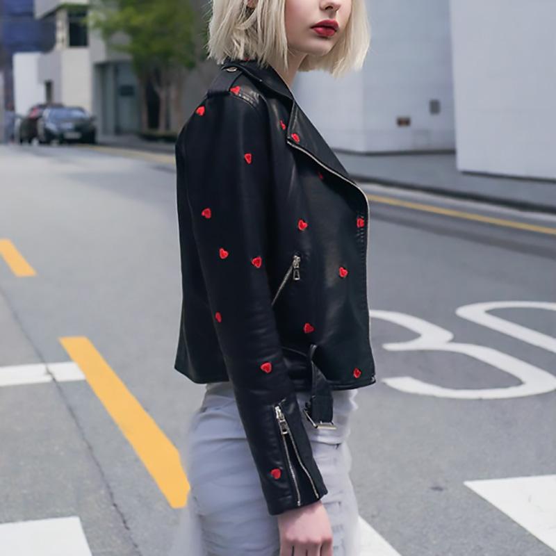 Faux Leather Love Hearts Jacket | Goth Jacket - Gothic Babe Co