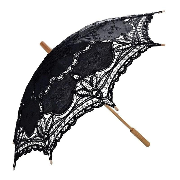 Dark Gothic Lace Umbrella | Goth Umbrella - Gothic Babe Co