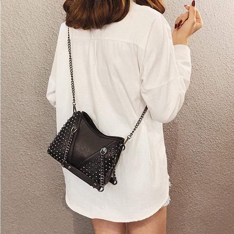 Chained Rivet Gothic Bag - Gothic Babe Co