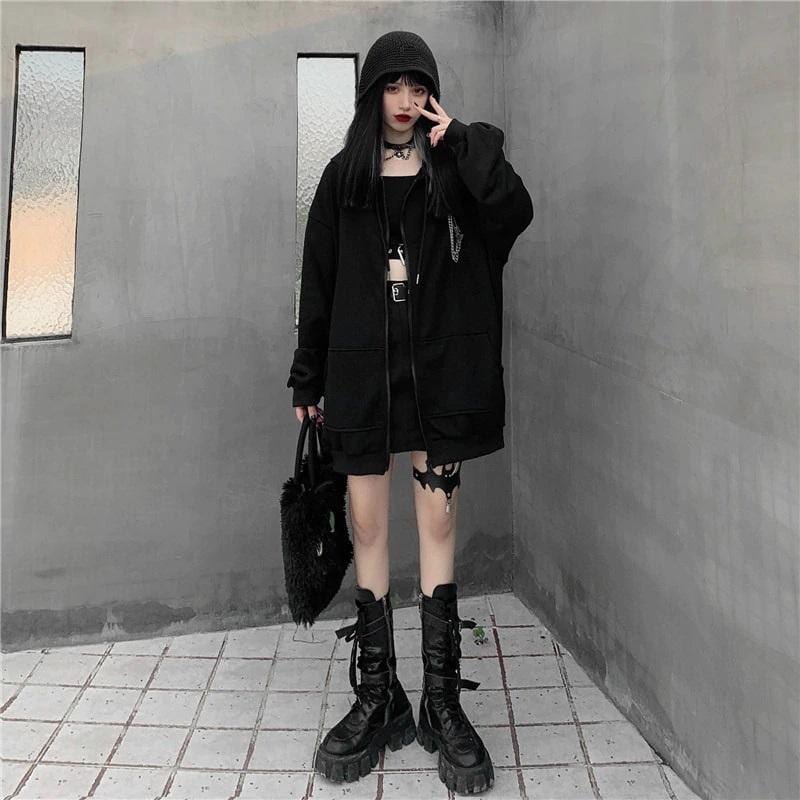 Fuzzy Devil Hoodie - Gothic Babe Co