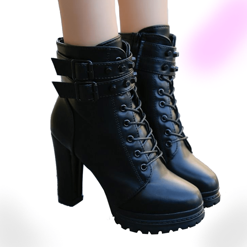 Rivet Rider Gothic Boots - Gothic Babe Co