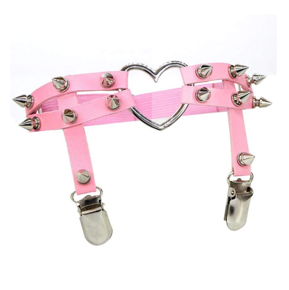 Sexy Heart Spiked Garter - Gothic Babe Co