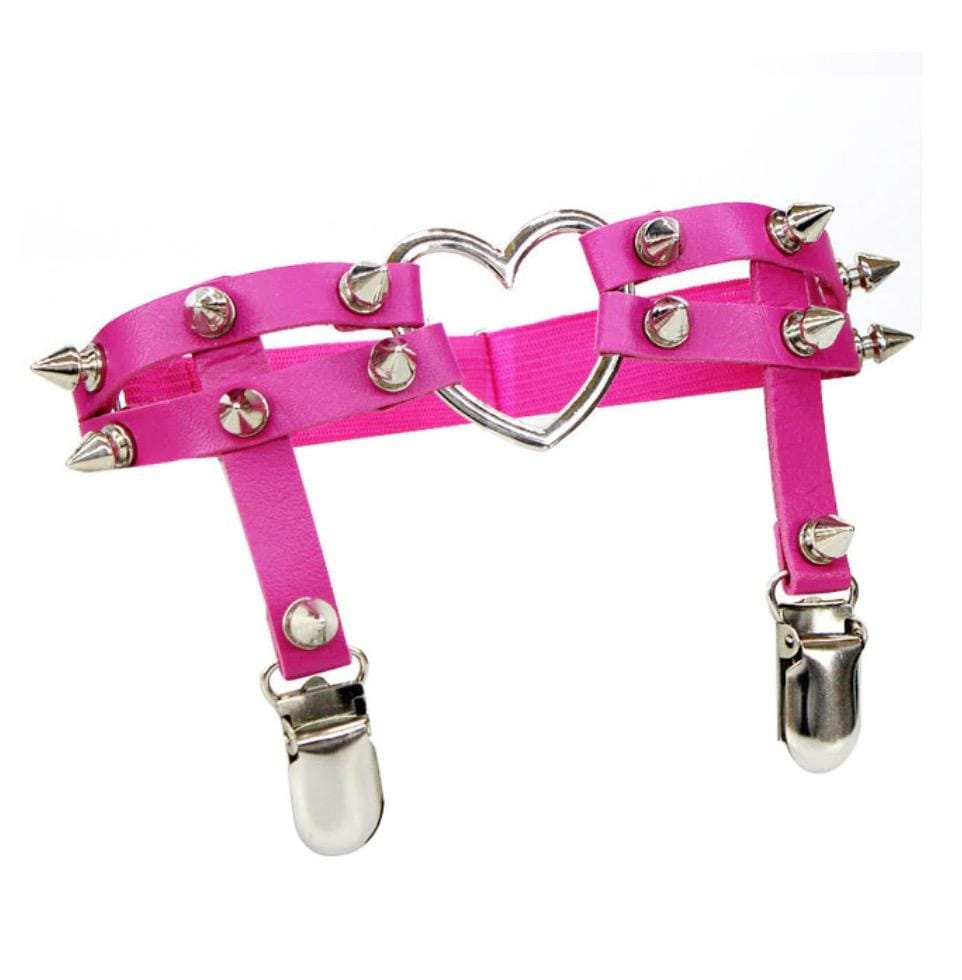 Sexy Heart Spiked Garter - Gothic Babe Co