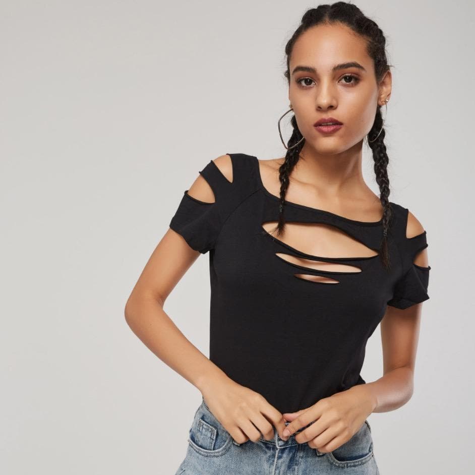 Perfectly Slashed Gothic Tee - Gothic Babe Co