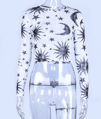 Gothic Sun Moon Mesh Top - Gothic Babe Co