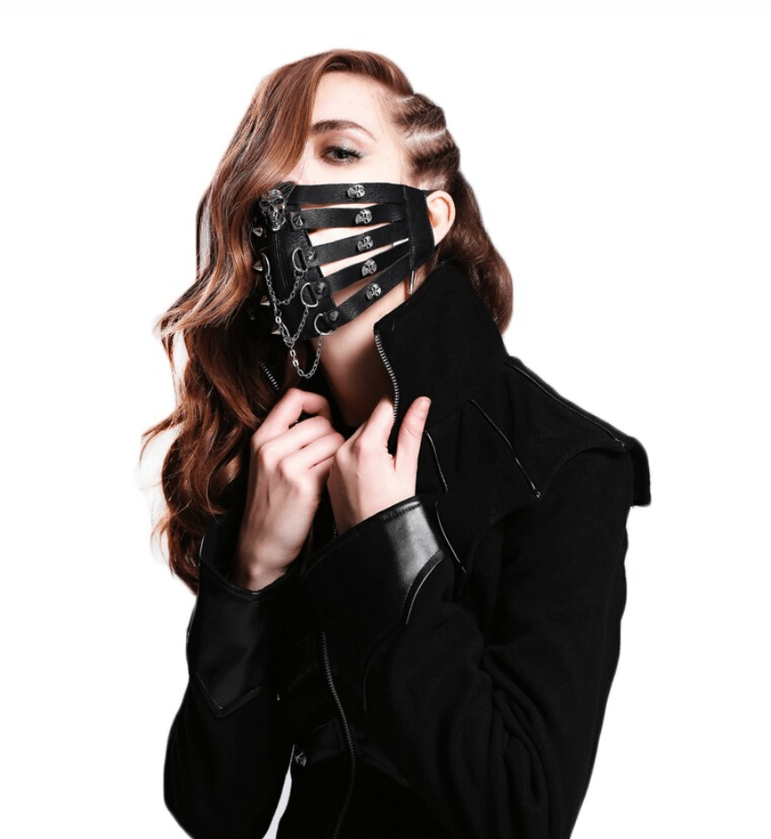 Skull Cage Leather Mask - Gothic Babe Co