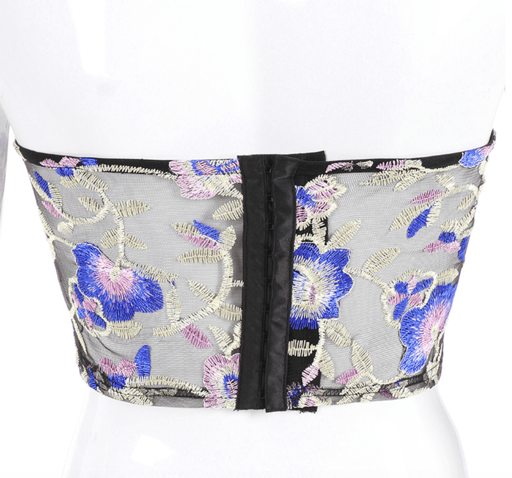 Chic Floral Embroidery Corset – Gothic Babe Co