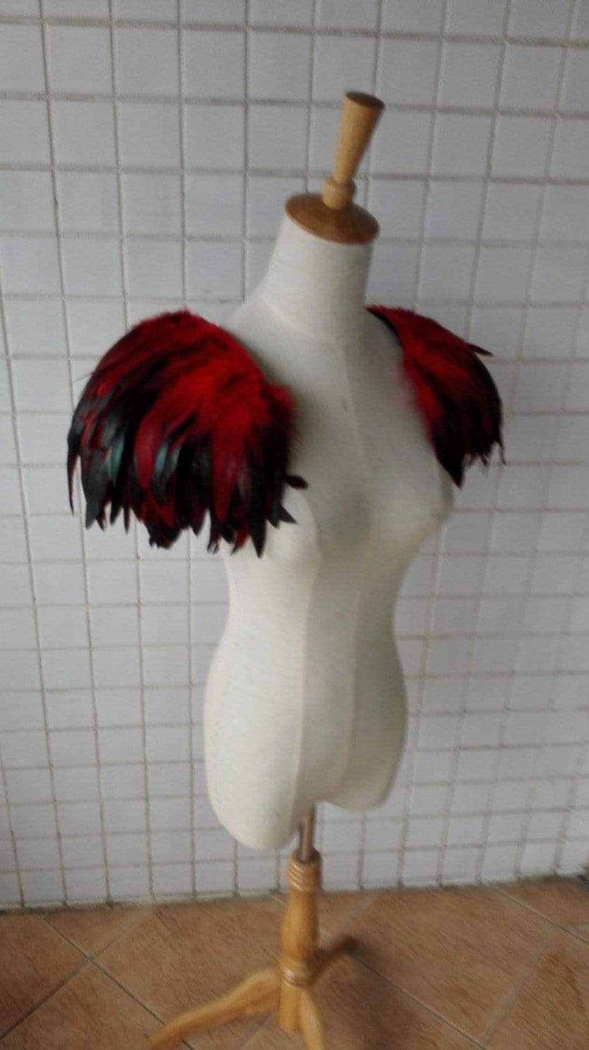 Handmade Feather Shoulder Epaulettes - Gothic Babe Co